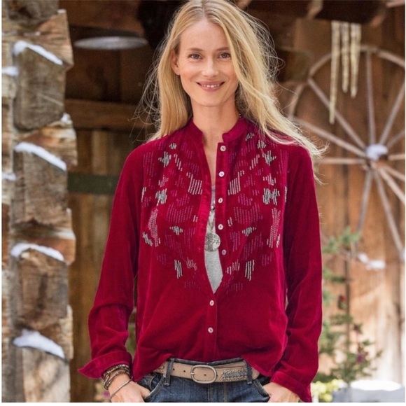 Sundance | Tops | Nwt Sundance Deep Magic Red Velvet Embroidered Beaded ...